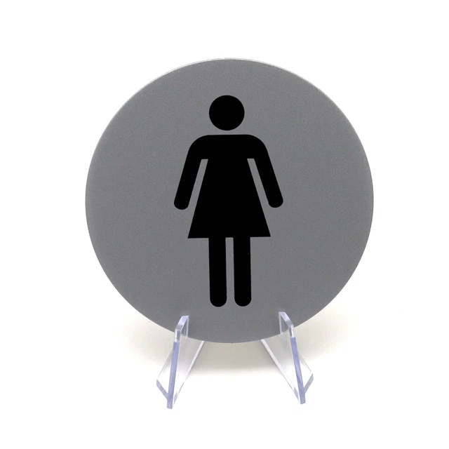 FEMALE TOILET SIGN Ladies Restroom Bathroom WC Self-Adhesive Aluminium ...
