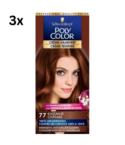 3X SCHWARZKOPF POLY Color - Haarfarbe 77 Kastanie EUR 22,90 - PicClick DE