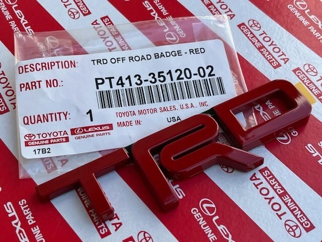 GENUINE OEM TOYOTA 'Trd' Logo Red Off Road Metal Badge Emblem EUR 54,07 ...