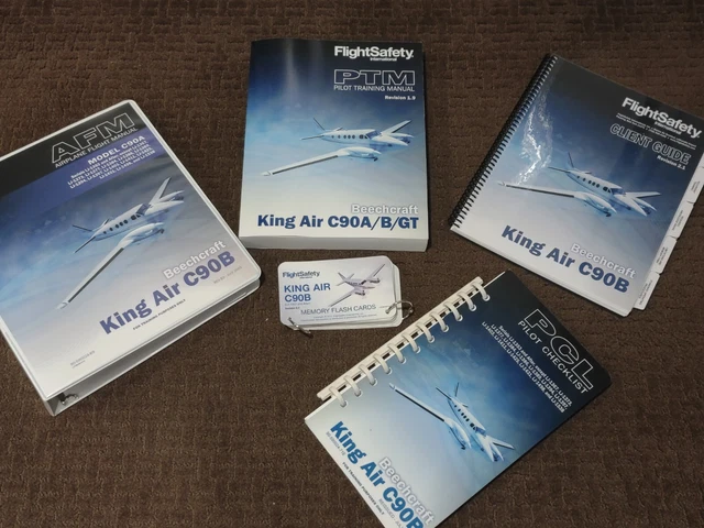 FLIGHTSAFETY KING AIR C90B Checklist, AFM, Poster, Flashcards, Manual ...