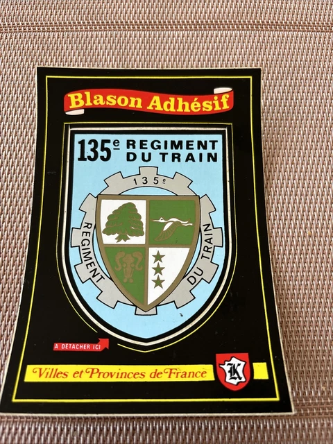 BLASON ADHÉSIF VILLES Et Provinces De France 135 Régiment Du Train EUR 2,20 - PicClick FR