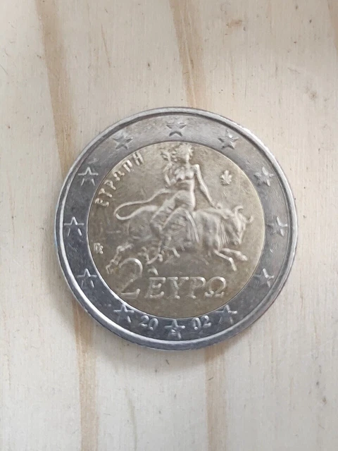 2 EURO GRÈCE 2002, Pièce de 2 euro avec un S dans l'étoile du bas EUR 5 ...