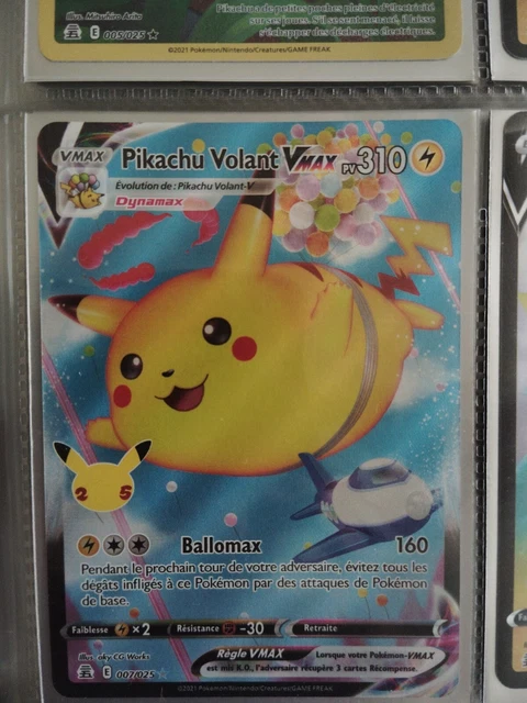 CARTE POKÉMON PIKACHU Volant Vmax 007/025 Célébrations 25eme Anniversaire NEUF EUR 7,00 ...