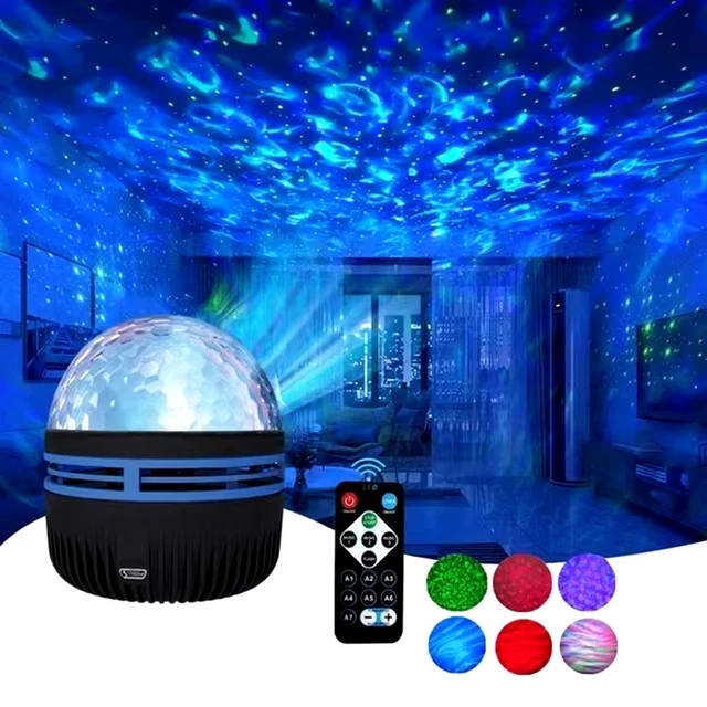 LED STARRY GALAXY Ocean Wave Projector RGB Smart Remote Control Lamp ...