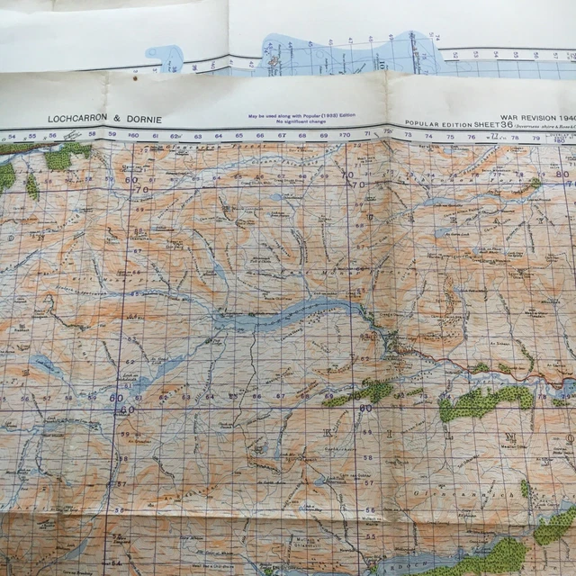 VINTAGE 1940 ORDNANCE Survey War Revision Maps Of Scotland See Listing ...