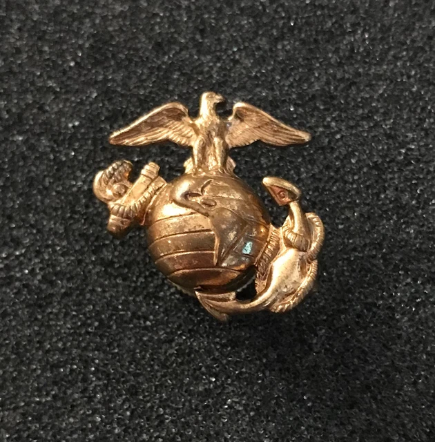 US MARINE CORPS USMC EGA Gold Tone Screw Back Insignia Pin 1" $3.99 ...