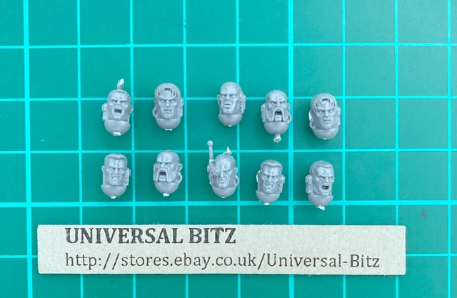 SPACE MARINE HEADS x 10 C Firstborn Mostly Deathwatch Marines Warhammer ...