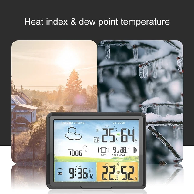 STATION MÉTÉO SANS fil avec capteur prévision temps réel température humidi EUR 79,45 - PicClick FR