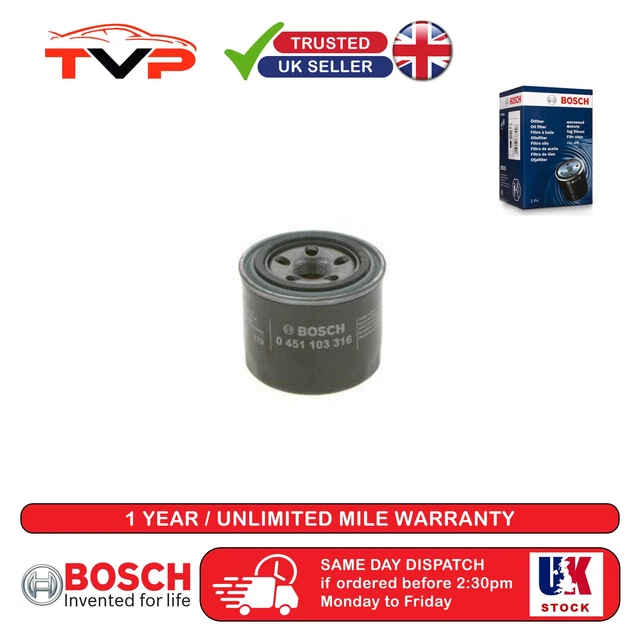 BOSCH OIL FILTER For Hyundai H100 1993-2004 2.4 0451103316 £10.18 ...