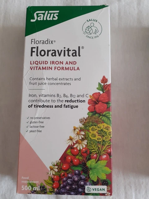 FLORADIX FLORAVITAL LIQUID Iron & Vitamin No Yeast No gluten 500 ml. BBE 11/26 £19.00 - PicClick UK