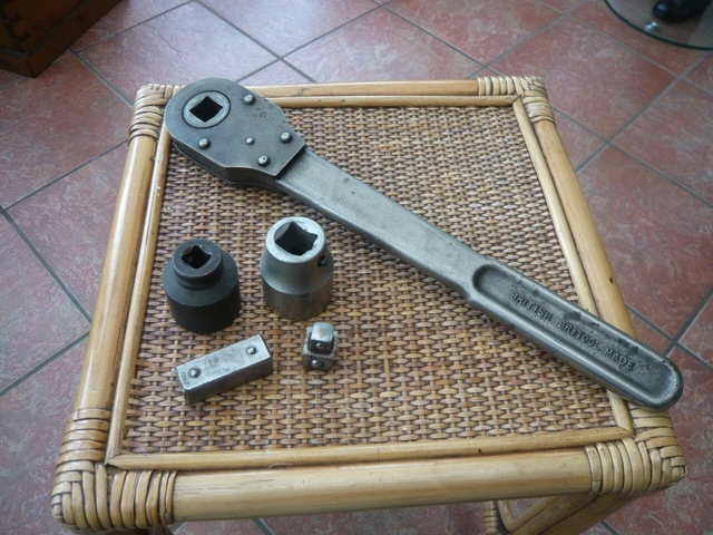 VINTAGE BRITISH MADE BRITOOL H73 Ratchet 3/4” SQUARE Drive 33 34 MM ...