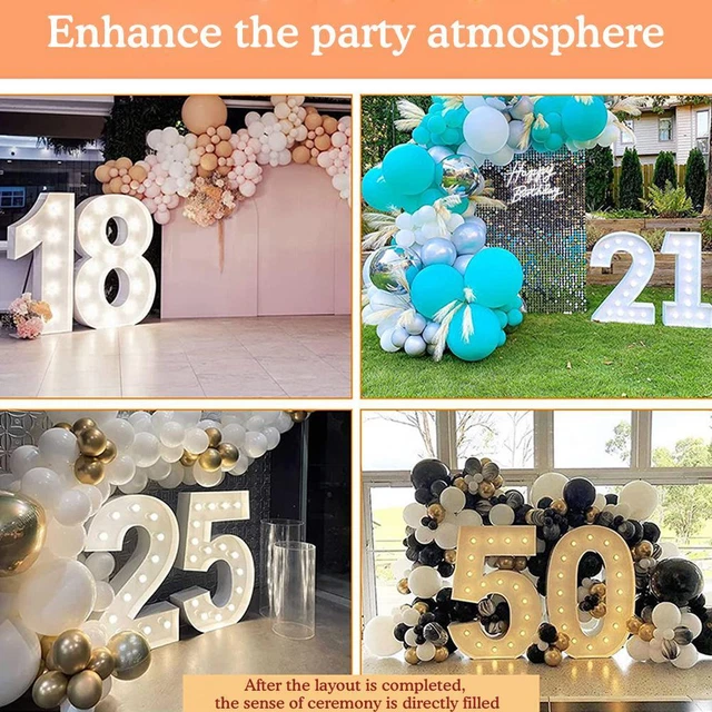 LARGE LED LIGHT Up Alphabet Letters Plastic Numbers Standing Birthday £ ...