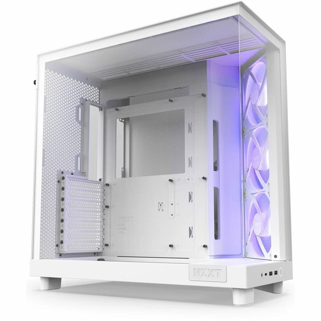 NZXT H6 FLOW RGB Compact Dual-Chamber Mid-Tower Airflow Case with RGB ...