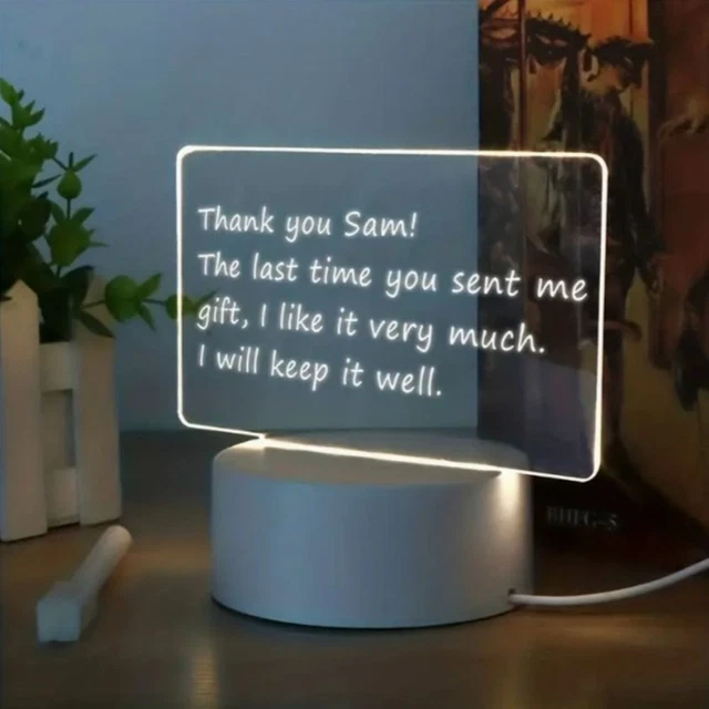 MEMO REMINDER NIGHT Light Message Board 3D Visualization Lamp Living ...