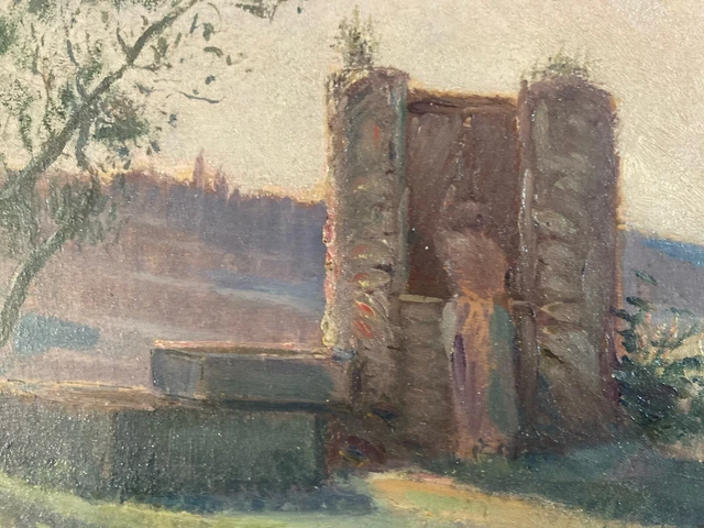 BELLE PAINTING OIL Panel Wood 1900 Landscape Impressionist Femme Au ...