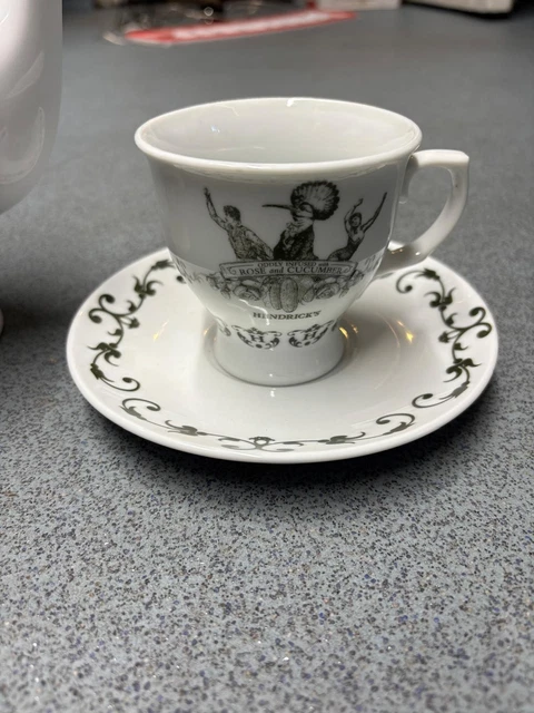 HENDRICKS GIN TEA Set - 6x Tea Cups, Saucers, and a Teapot £21.50 ...