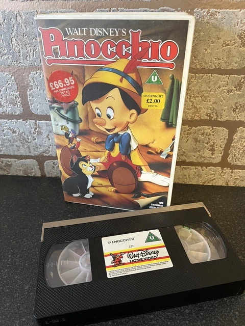 WALT DISNEY PINOCCHIO Vhs SUPER RARE UK Edition Big Box Ex Rental £39. ...