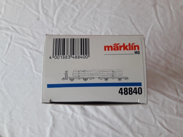 MÄRKLIN 48840 H0 DR Drehschemel-Rungen-Stammholzwagen mit Ladung, KKK ...