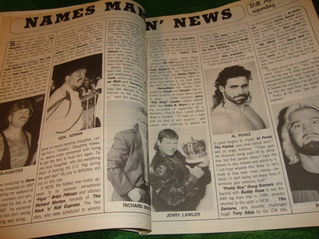 INSIDE WRESTLING 1/92 sting/stan hansen/bret hart/dusty rhodes/mike ...