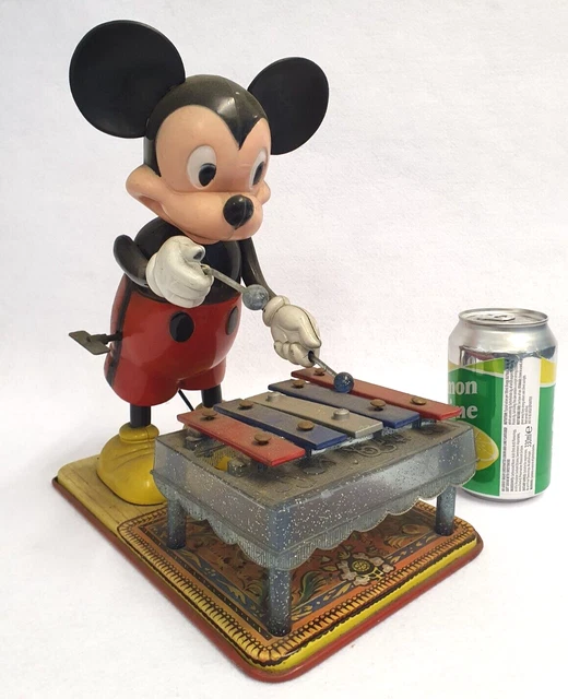 RARE 1960'S WALT Disney Large Mickey Mouse Wind-Up Vintage Xylophone ...