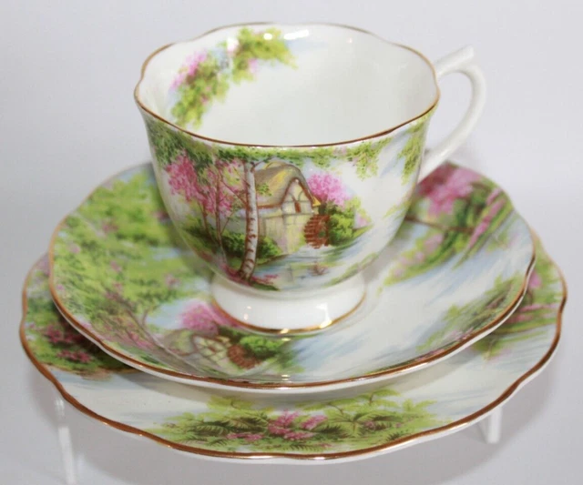 ROYAL ALBERT BONE China The Old Mill Tea Cup Trio £14.99 - PicClick UK