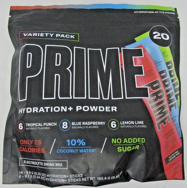 VARIETY PACK - Prime Hydration+ Electrolyte Powder Mix, 20 sticks $24. ...