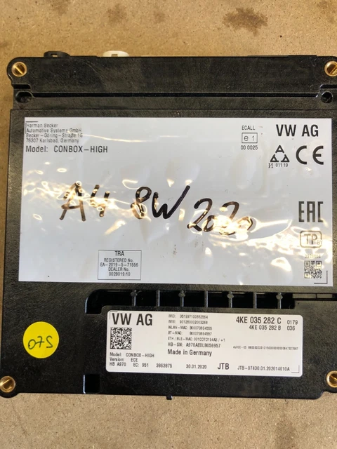 AUDI A4 8W Lift Baujahr 2020 Steuergerät Conbox CONBOX Telematik ...