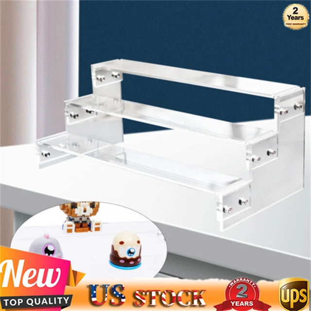 3-TIER CLEAR ACRYLIC Rack Perfume Makeup Ladder Display Stand Risers ...