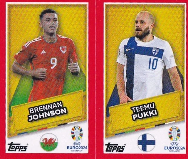 TOPPS UEFA EURO 2024 Sticker Swiss Edition WAL SP FIN SP Johnson Pukki ...