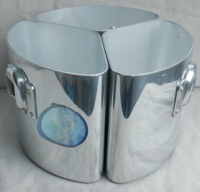 VINTAGE SWAN GROUND Base Triple Aluminium Triangle Shape Pans Cooking ...