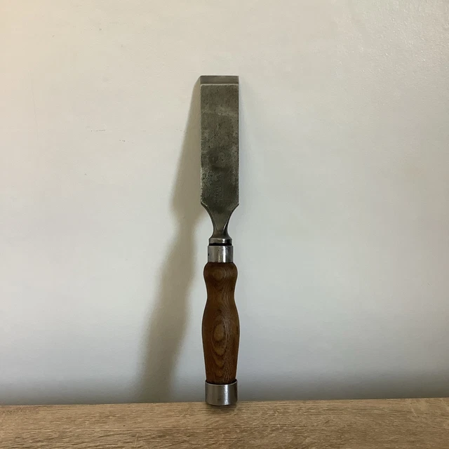 LARGE VINTAGE WOOD CHISEL 1.5 INCH WIDE 5 inch blade ROBERT SORBY 32 cm ...