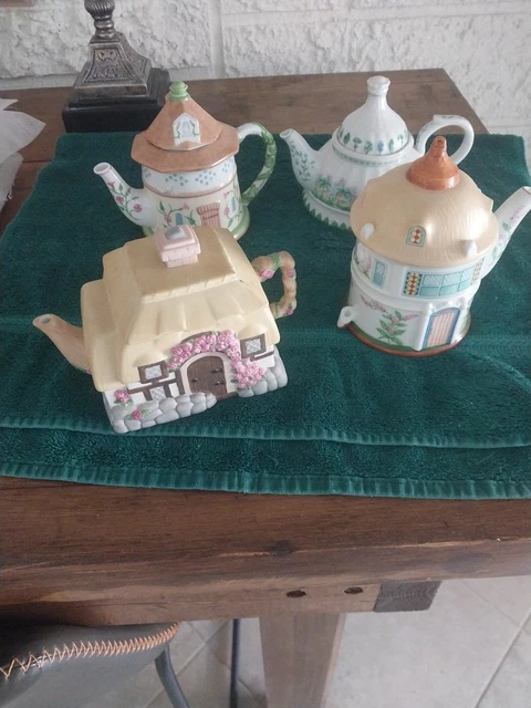 SET OF 4 Teapots 🫖 3 are The English Garden Collection. 1 The Rose ...