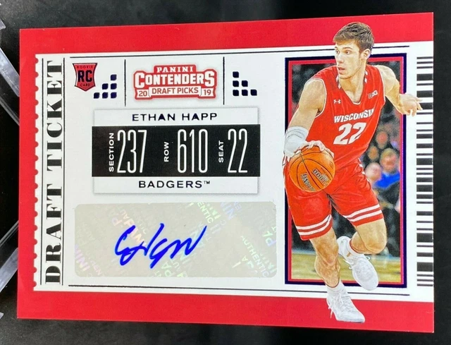 ETHAN HAPP 2019-20 Contenders Draft Picks Draft Ticket Auto Rc ...