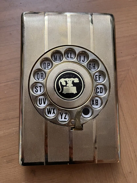 VINTAGE 1980’S ROTARY Phone Address Book in Gold Colored Case Moving ...