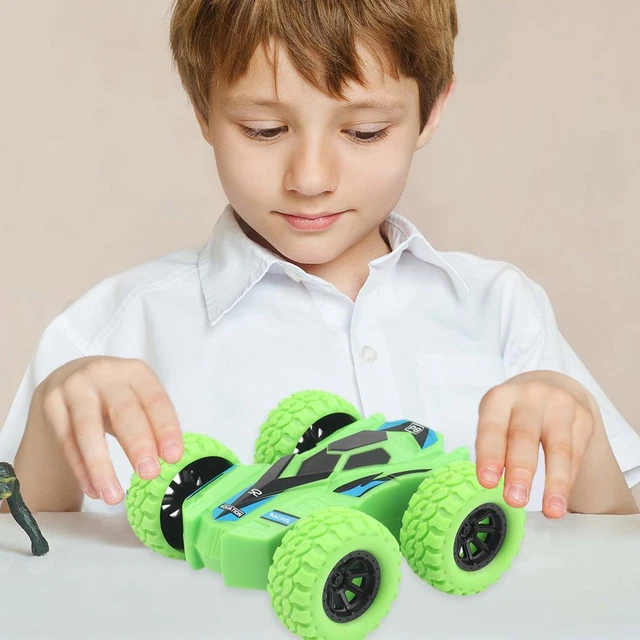 KIDS FUN DOUBLE-SIDE Vehicle Inertia Shatter-Proof Model Toy Car (Green ...