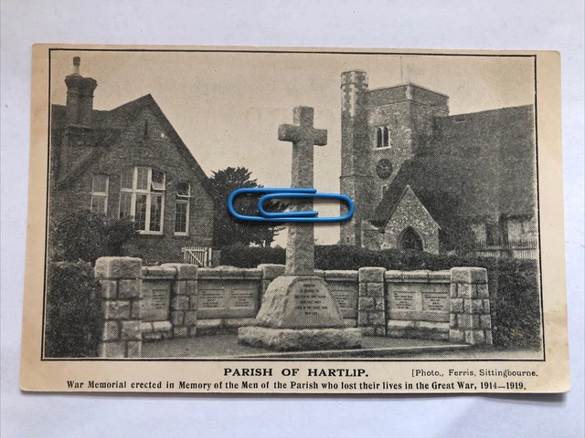HARTLIP WAR MEMORIAL & Church Kent Street View Early 1920’s £3.75 ...