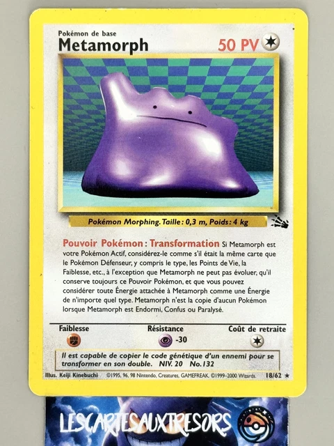 CARTE POKÉMON METAMORPH 18/62 EDITION 2 ED2 Fossile VF FR EUR 37,99 ...
