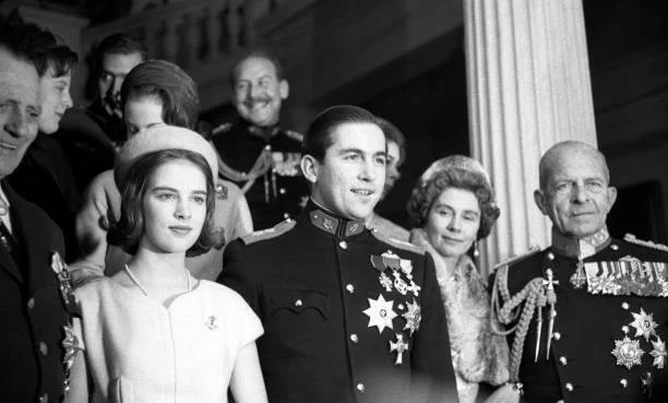 PRINCE CONSTANTINE II of Greece his fiancee Anne-Marie of - 1963 Old ...