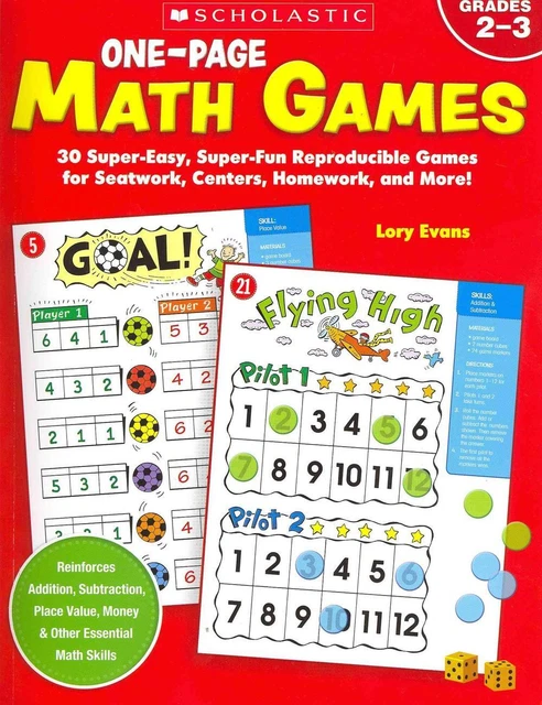 ONE-PAGE MATH GAMES: 30 Super-Easy, Super-Fun, Reproducible Games for ...