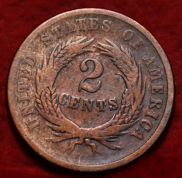 1864 PHILADELPHIA MINT Copper Two Cent Coin £4.01 - PicClick UK
