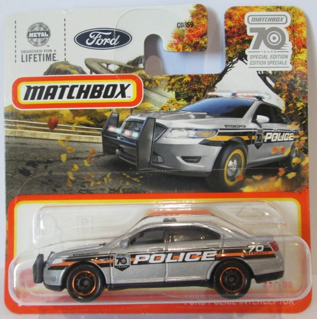 MATCHBOX FORD POLICE Interceptor Grey Metal Toy Model Car 70 Years ...