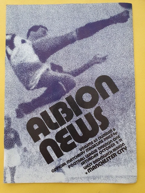 2 10 1971 West Bromwich Albion V Manchester City Football Programme