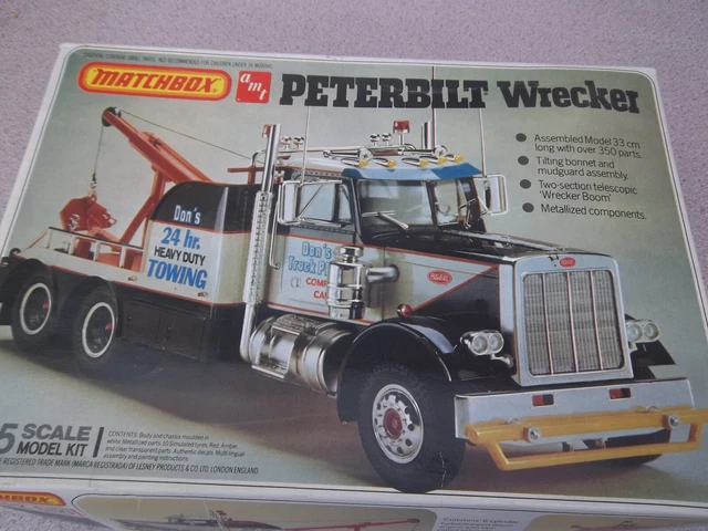 PLASTIC MODEL KITS lorry .matchbox amt peterbilt wrecker 1-25 scale ...