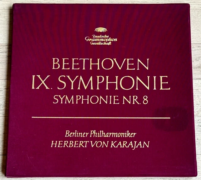 BEETHOVEN SYMPHONY NO.9 HERBERT VON KARAJAN 1962 ED1 DGG RED STEREO 2LP boîte comme neuf EUR 105 ...