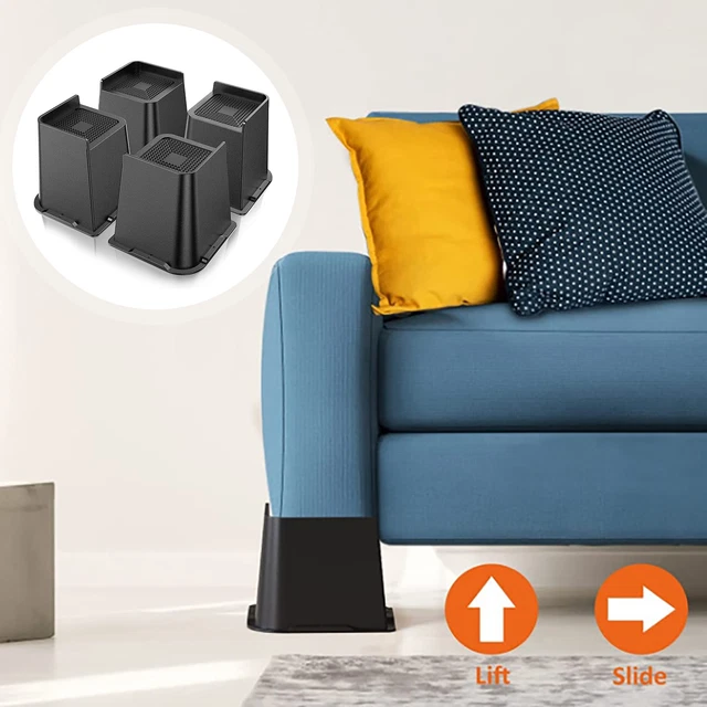 FURNITURE RISER BLOCKS Bed Frame Heavy Duty Risers Set 4pcs 2/3/4 Inch ...