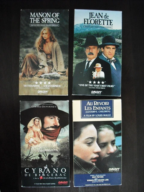 FRENCH MOVIE VHS lot: Cyrano de Bergerac, Jean de Florette, Manon of ...
