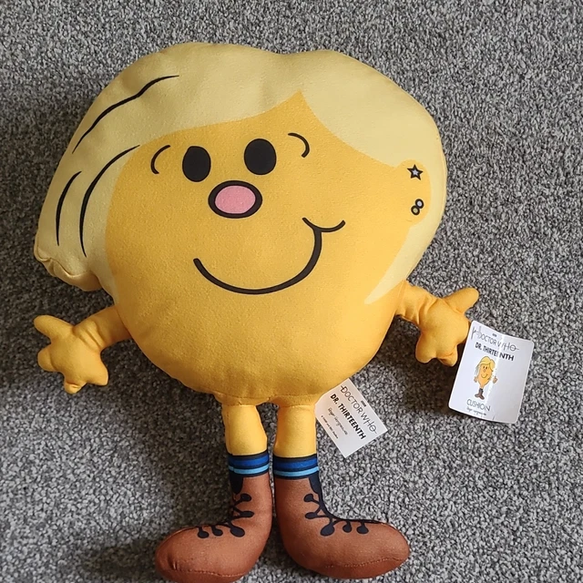 DOCTOR WHO THIRTEENTH Doctor Mr Men Plush Cushion Soft Toy Small ...