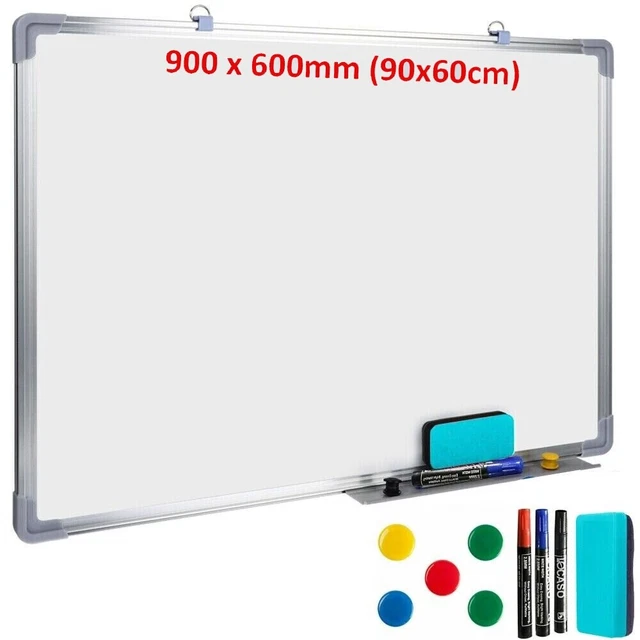 MAGNETIC WHITEBOARD LARGE 900x600 White Board Dry Wipe Notice Office ...