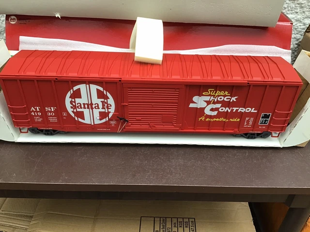 LGB 41930 G scale Santa Fe Steel Box Car Super Shock Control 58cm New ...