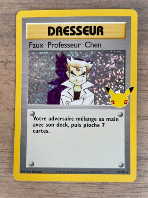 CARTE POKEMON FAUX Professeur Chen Célébrations 25ans Holographique ...